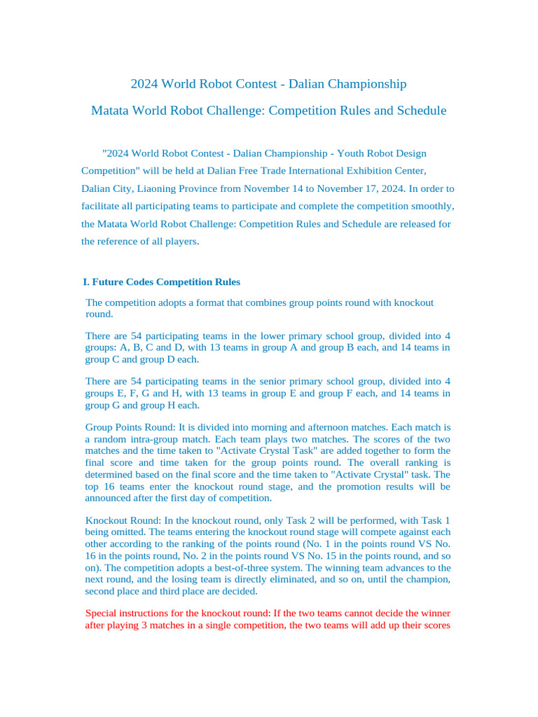 (Important) Future Codes Competition Rules and Schedule | PDF | Sports ...