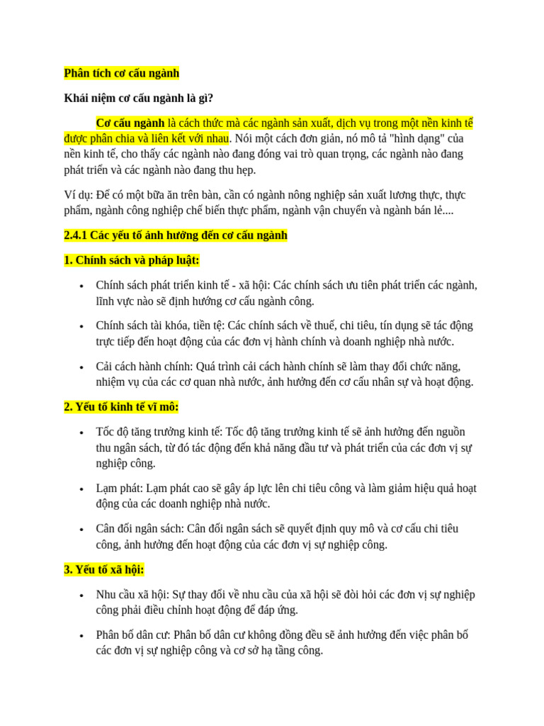 2.4 Phân tích cơ cấu ngành | PDF