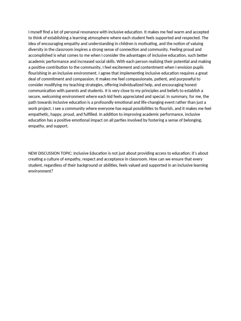 I Myself Find A Lot of Personal Resonance With Inclusive Education ...