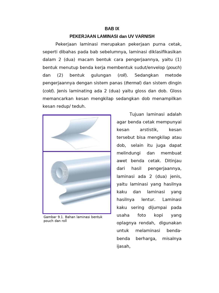 Panduan Laminasi dan UV Varnish | PDF