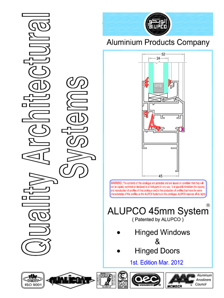 Alupco 45 Hinge System | PDF