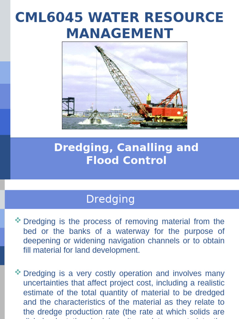 Dredging - Canalling and Flood Control | PDF | Dredging | Flood