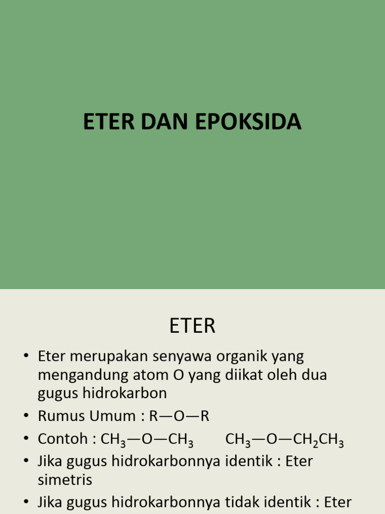 Eter Dan Epoksida | PDF