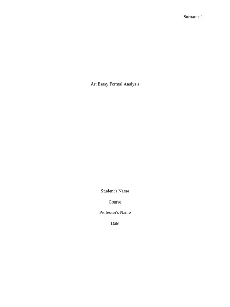 Art Essay Formal Analysis - Edited | PDF | Colonialism | Violence