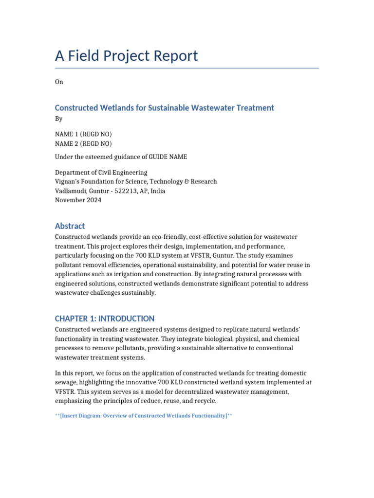 Constructed Wetland Report | PDF | Sewage Treatment | Environmental ...