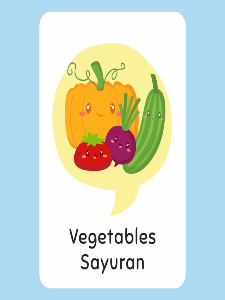 Flashcard Bilingual Sayuran 22 Lembar - Compressed | PDF