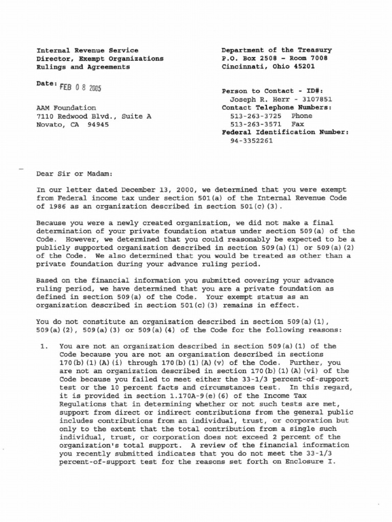 IRS Grant of Exempt Status 501 C | PDF | Internal Revenue Service | Justice