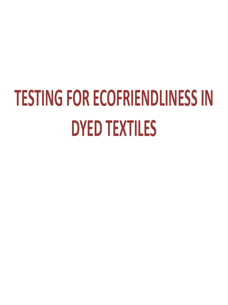 Testing FOR Ecofriendliness IN Dyed Textiles | PDF | Gas Chromatography ...