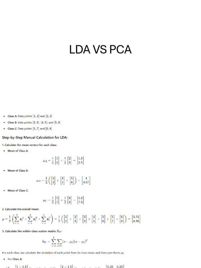 Lda VS Pca | PDF