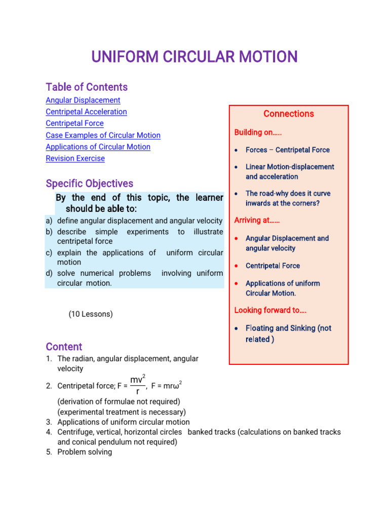 Understanding Uniform Circular Motion | PDF | Acceleration | Force