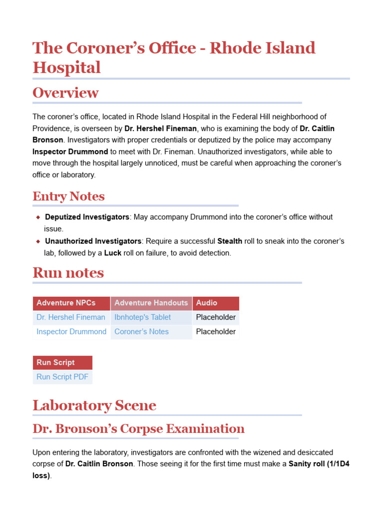 The Coroner's Office | PDF