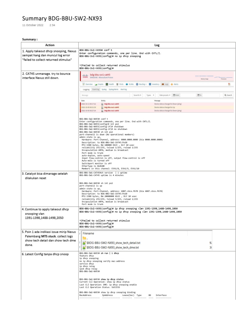 Case Summary BDG-BBU-SW2-NX93 | PDF | Telecommunications | Internet Standards