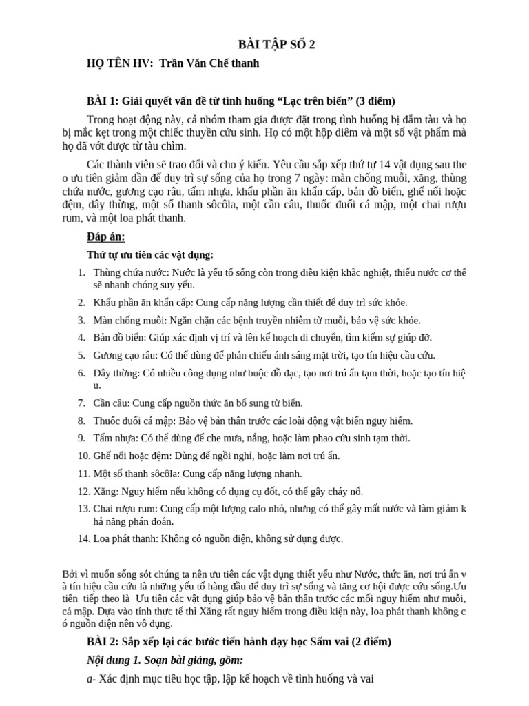 Trần Văn Chế Thanh - NVSP - L05 | PDF