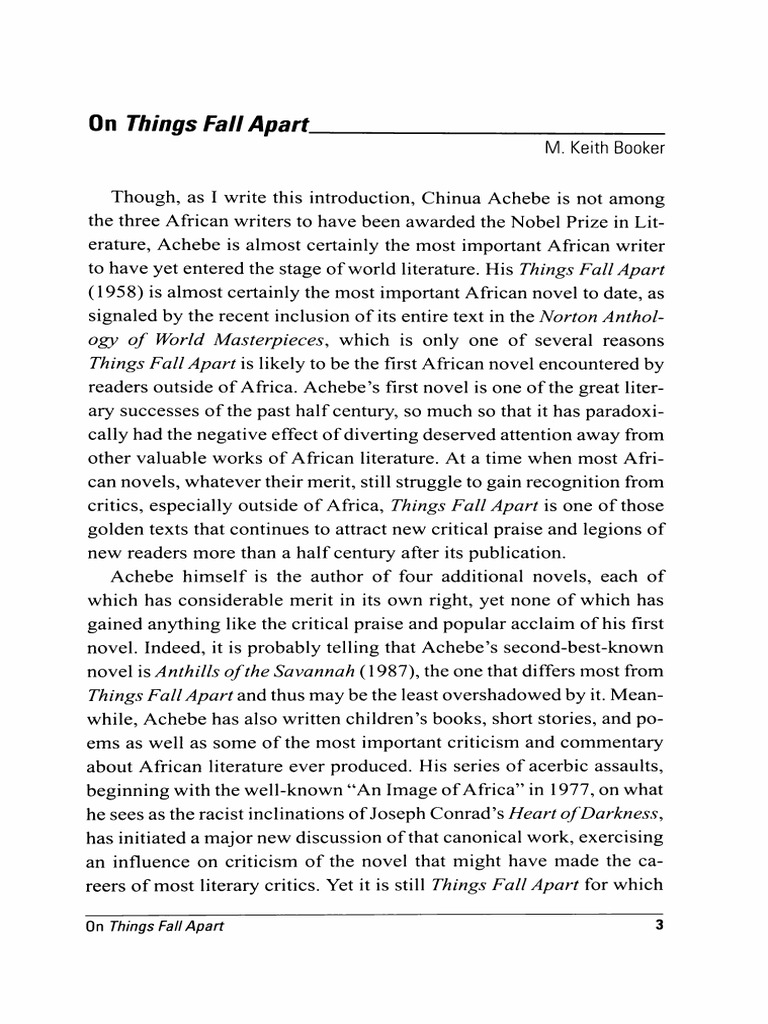 Things Fall Apart, by Chinua Achebe - 15 | PDF