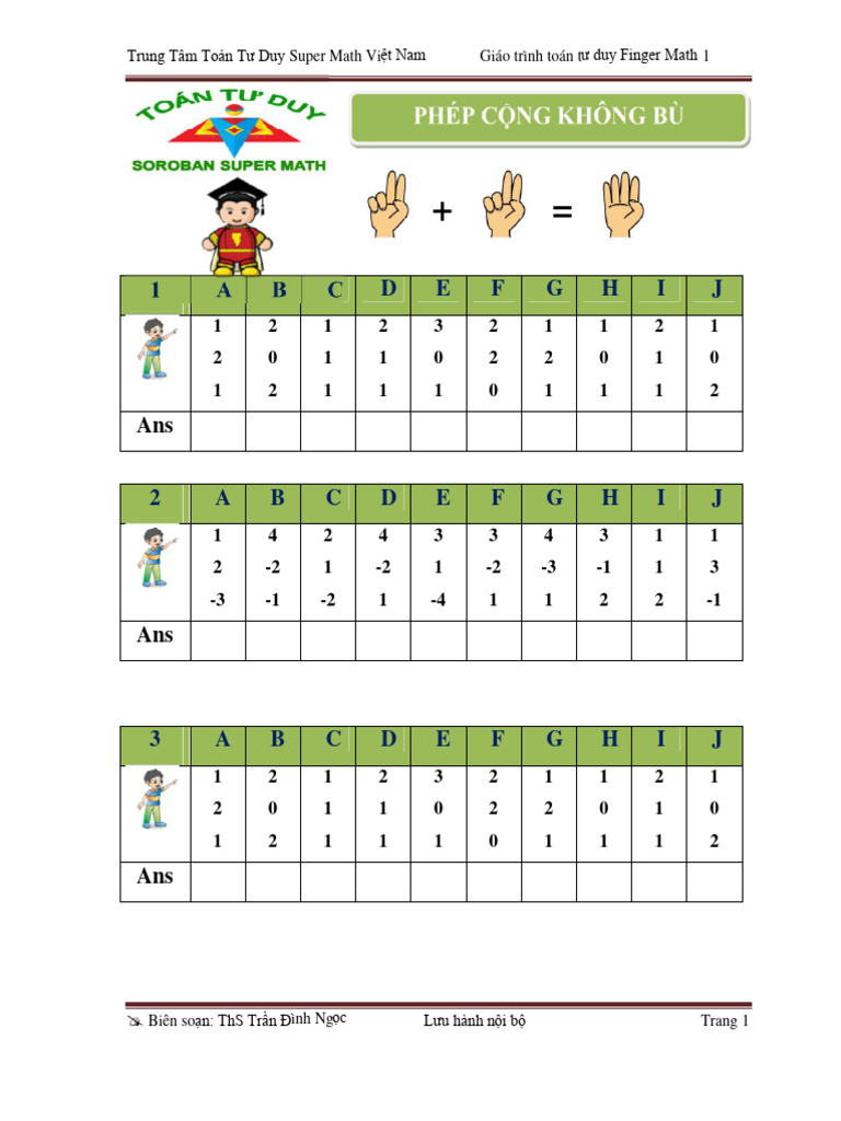 Tai Lieu Finger Math 1 | PDF