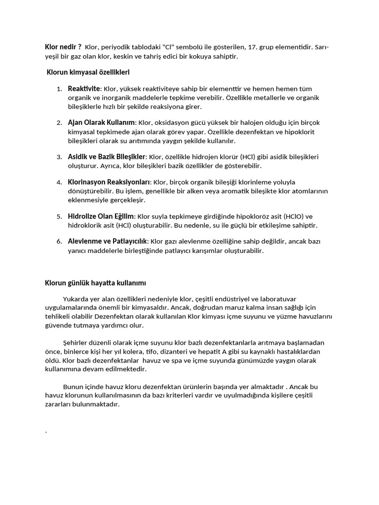 Klor Nedir | PDF