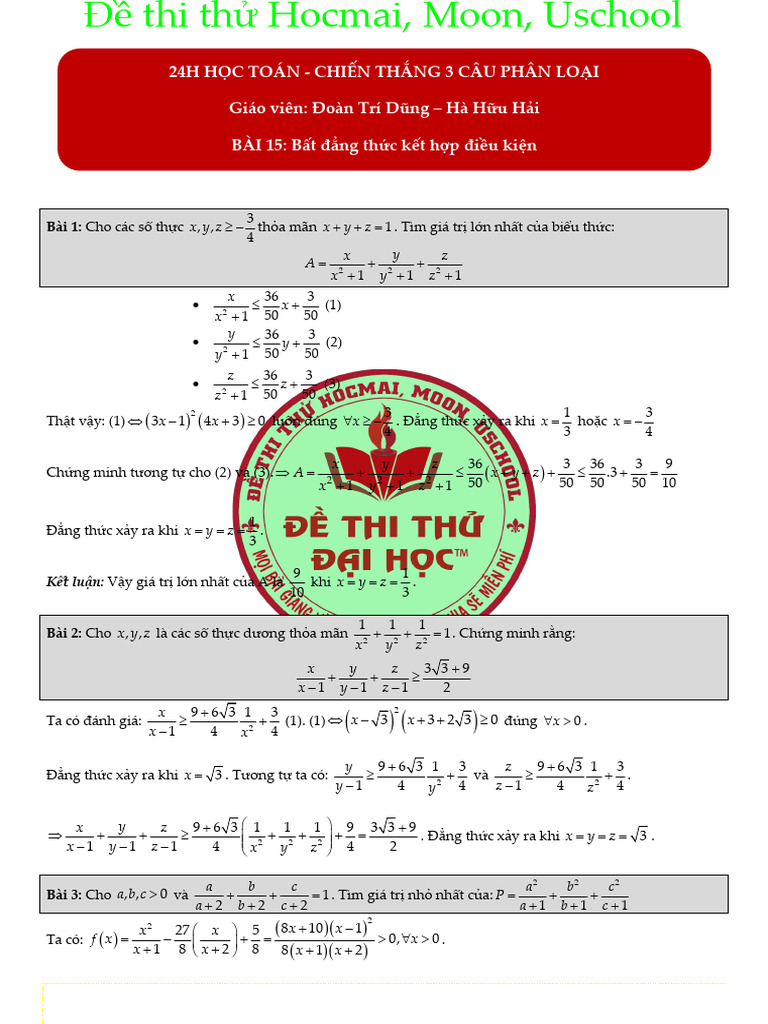 BDT. 5 Ky Thuat Su Dung Dieu Kien Trong Bat Dang Thuc | PDF