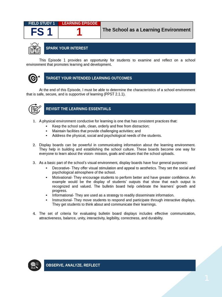 FS-1-Worksheets-Episodes-1-8 (EDITED) - 104618 | PDF | Classroom | Learning