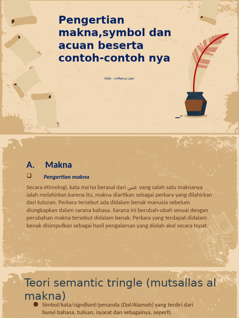 Pengertian Makna, Simbol Dan Acuan | PDF | Seni & Disiplin Bahasa