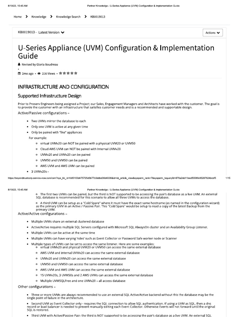 U Series Appliance Uvm Configuration And Implementation Guide Pdf