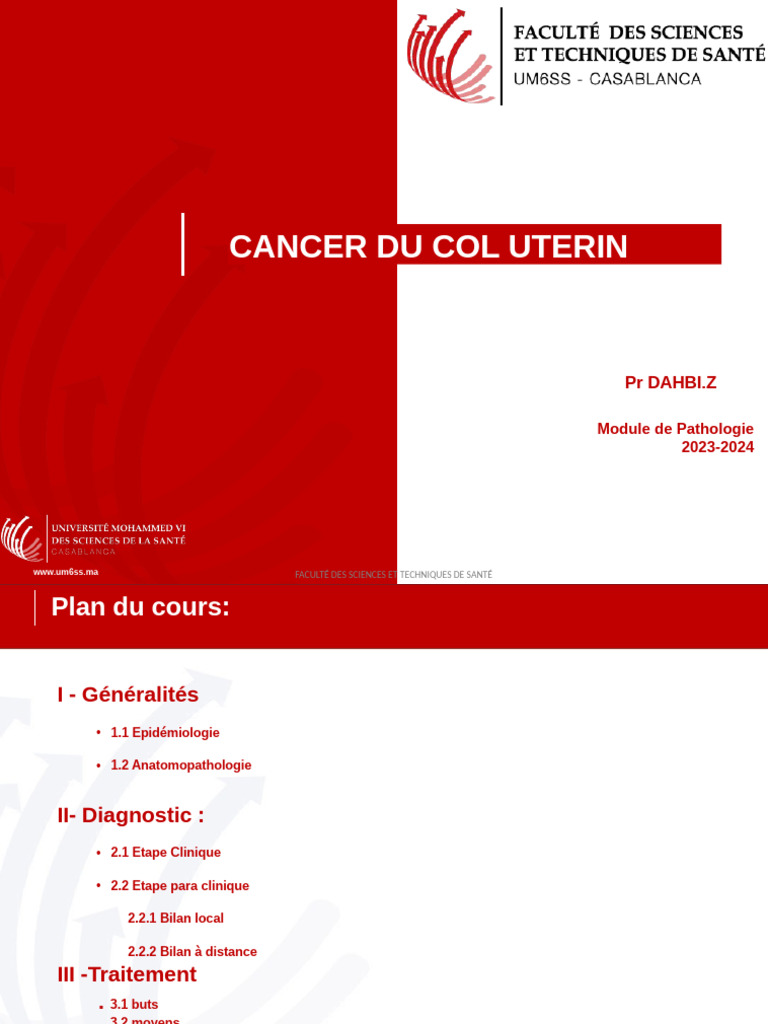Cancer Col Endométre FSTS | PDF | Cancer du col utérin | Cancer