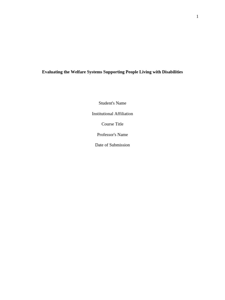 Evaluating the Welfare Systems Supporting PWD.edited | PDF | Welfare ... Evaluating the Welfare Systems Supporting PWD.edited | PDF | Welfare ...