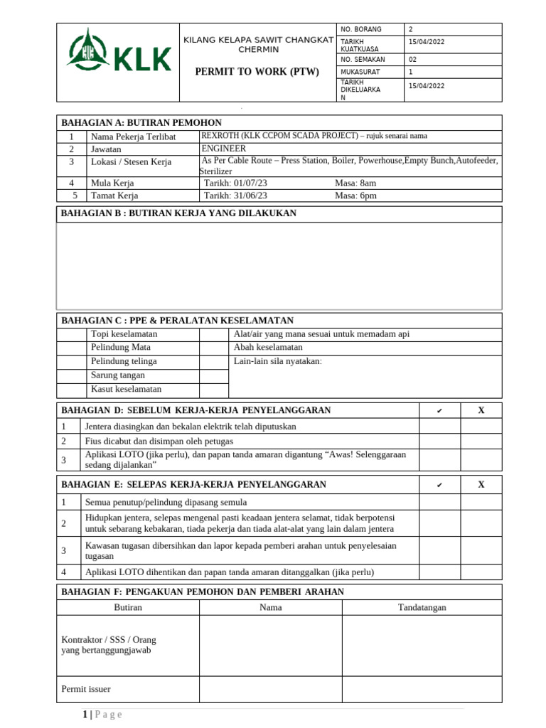 PTW Operations | PDF