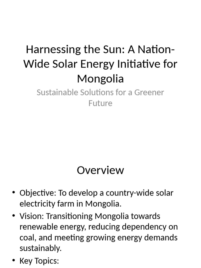 Mongolia Solar Farm Presentation | PDF | Science & Mathematics