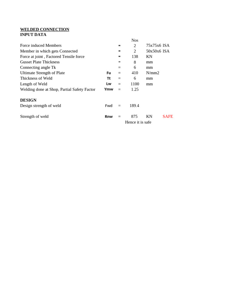 Bolt, Welded Connection Details | PDF | Screw | Mechanics