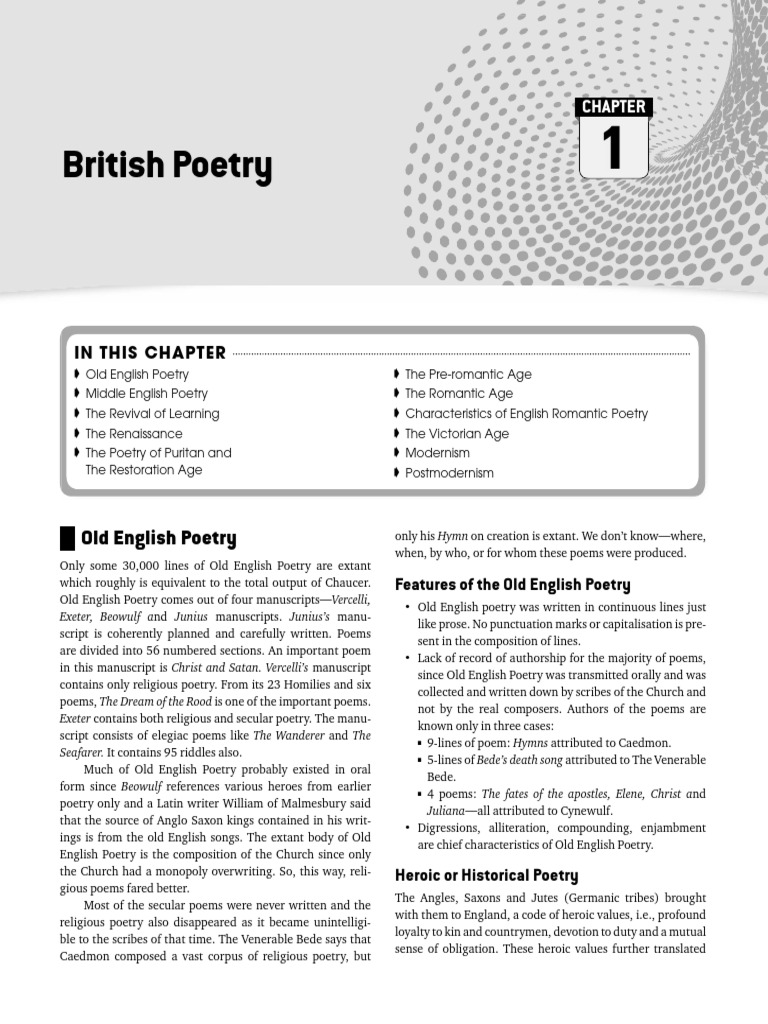 British Poetry | PDF | Medieval Literature | Anglo Saxon England