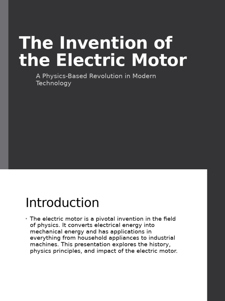 History and Impact of Electric Motors | PDF