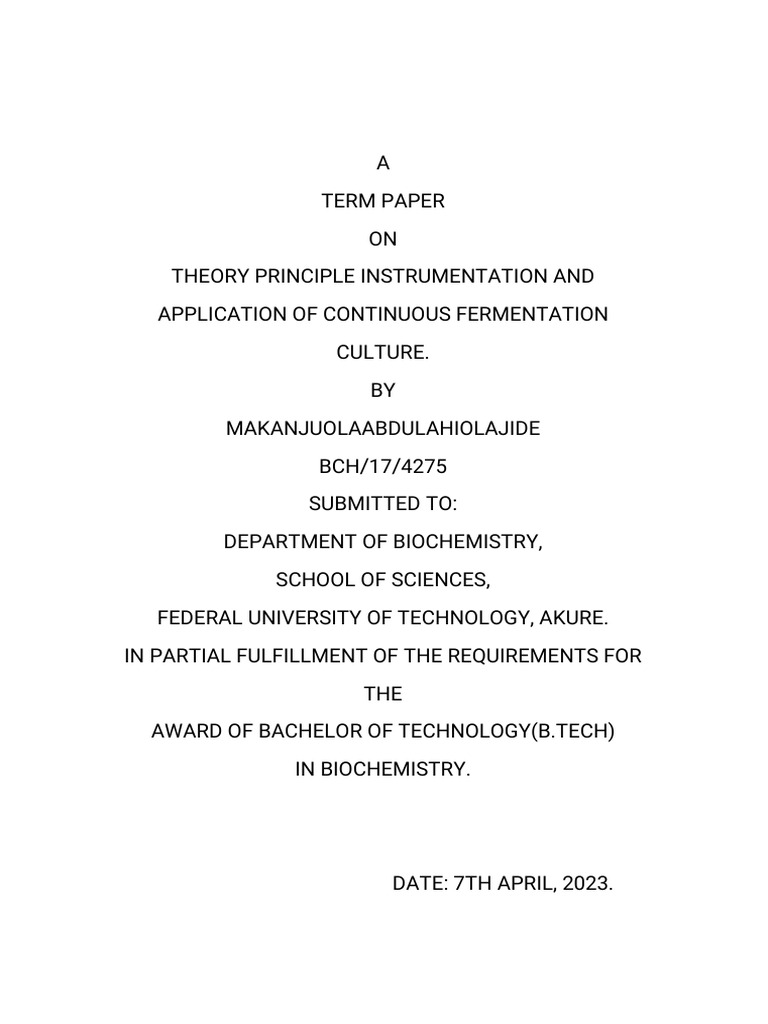 Theory and Principle of Fermentation | PDF