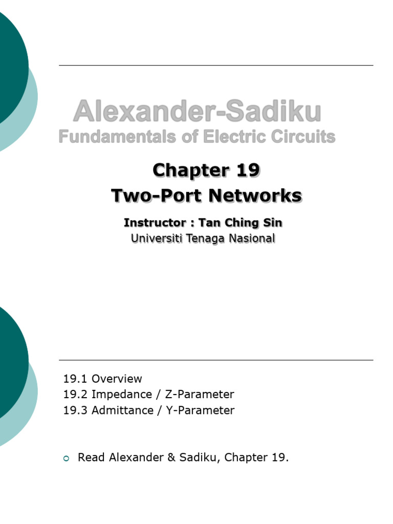 EEEB123 - Chapter 19 Two Port Networks | PDF | Electrical Impedance ...
