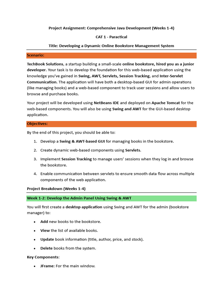 Project Assignment - CAT 1 | PDF | Web Application | System Software