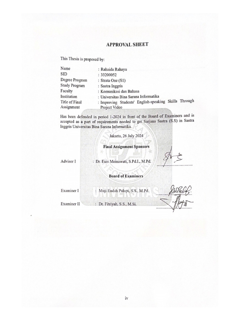 Approval Sheet | PDF