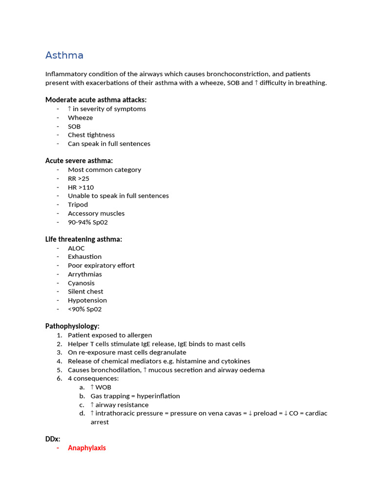 Understanding Asthma: Types and Treatment | PDF