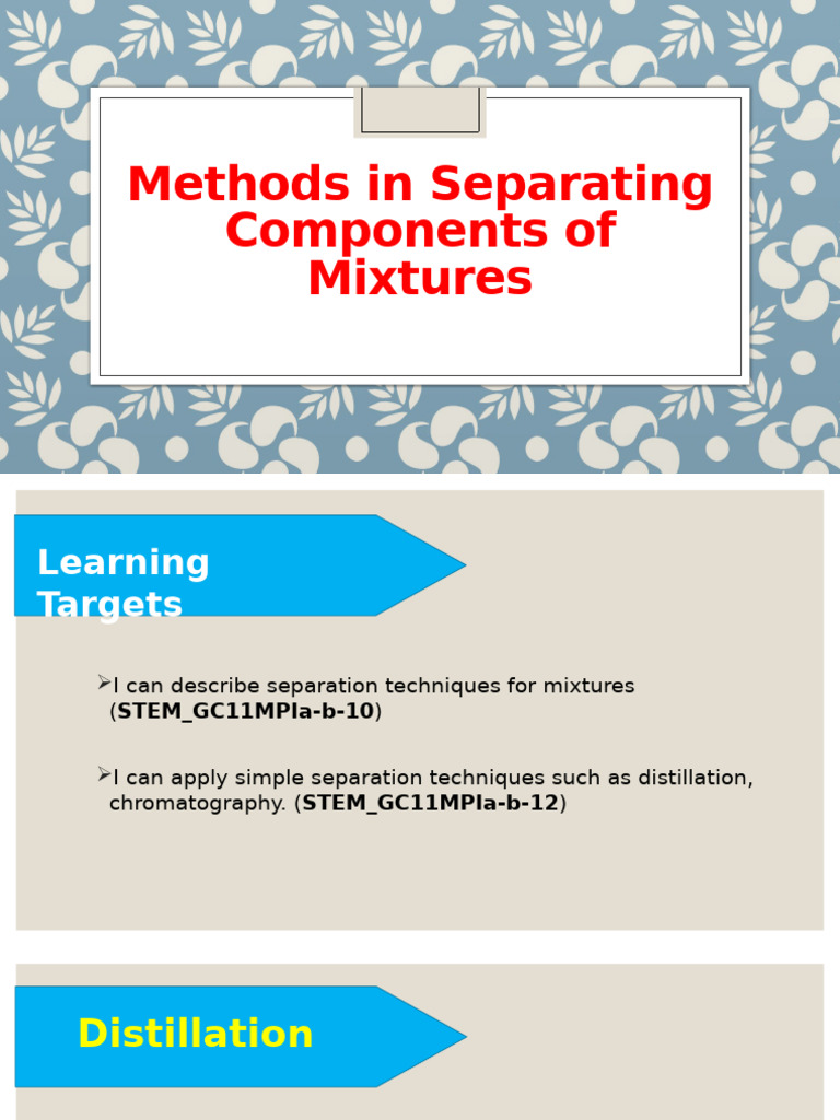 Mixture Separation Techniques Explained | PDF