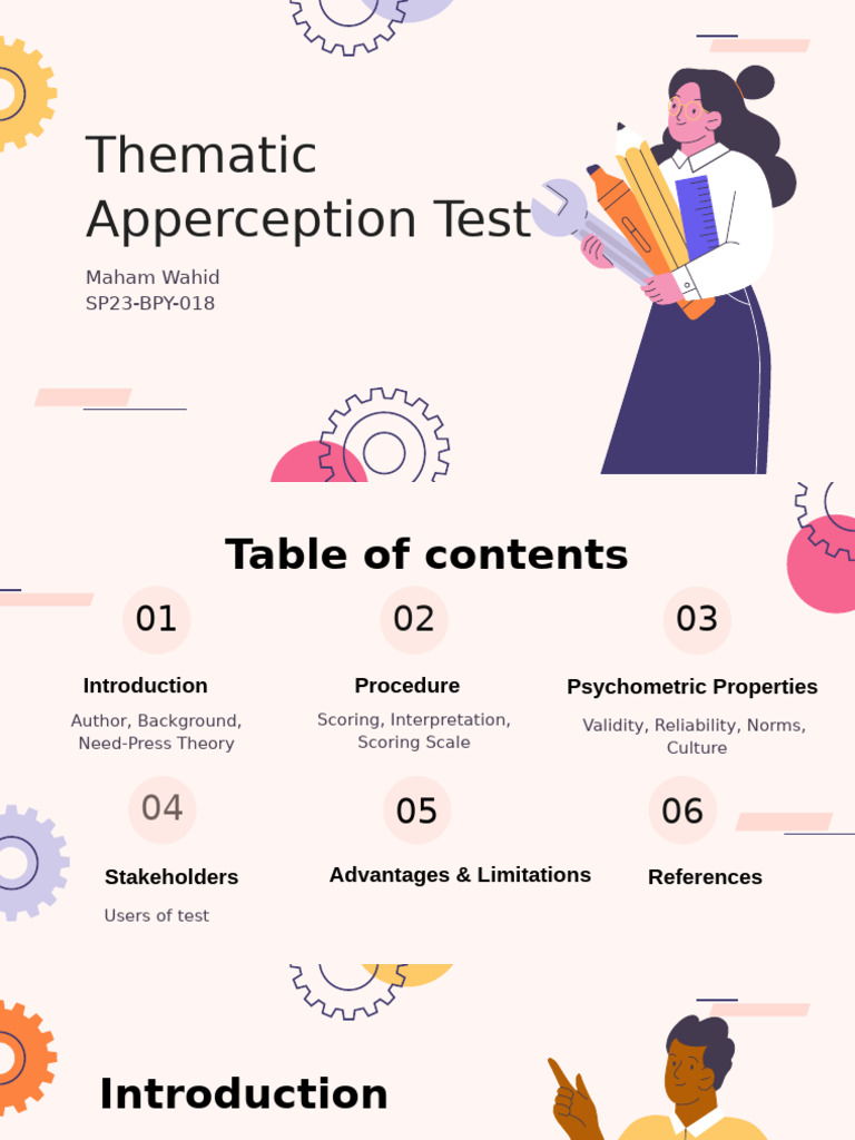 Thematic Apperection Test (TAT). ppt (2) | PDF | Psychology ...