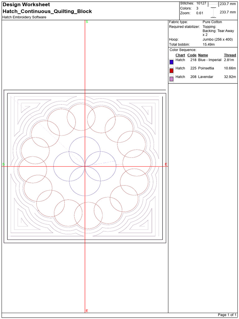 Hatch Continuous Quilting Block | PDF