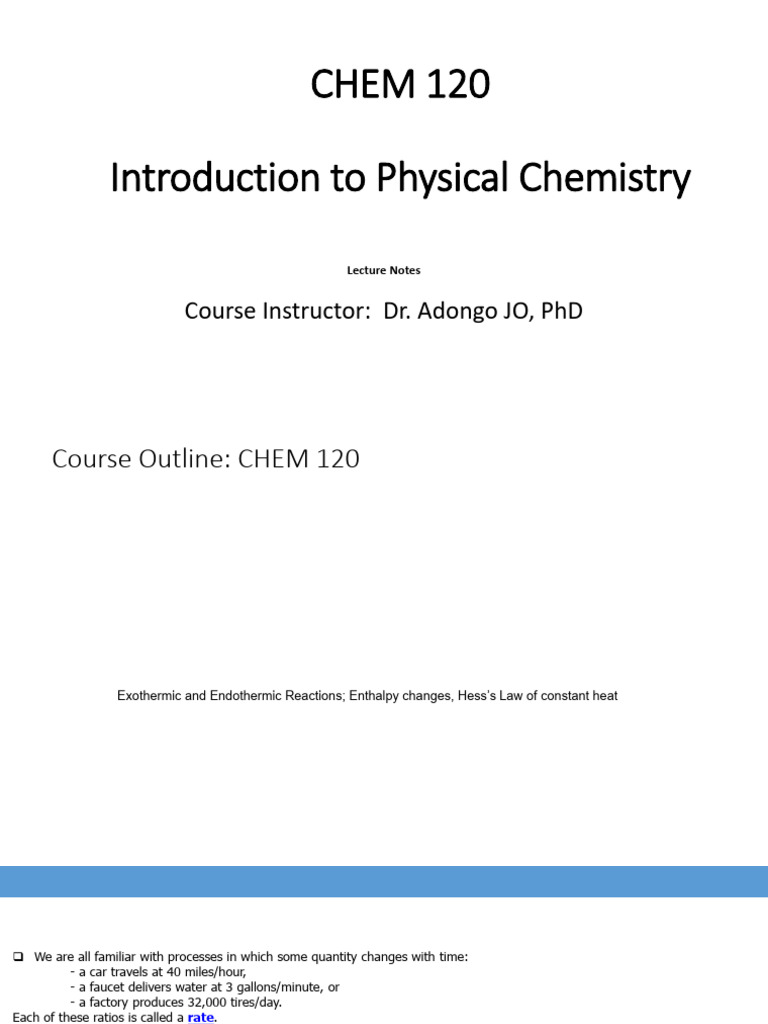 Chem 120 - Notes - Sept-Dec - 2024 - Topic 4 - Chemical Kinetics | PDF ...
