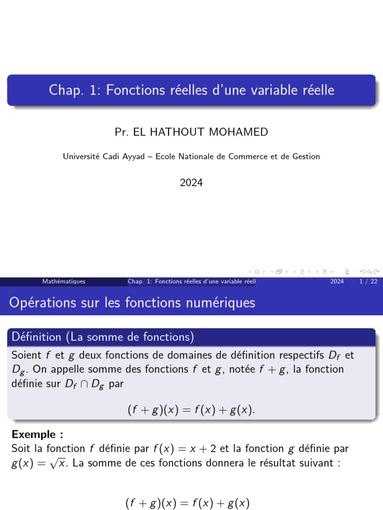 Fonctions réelles d'une variable réelle | PDF | Fonction (Mathématiques ...