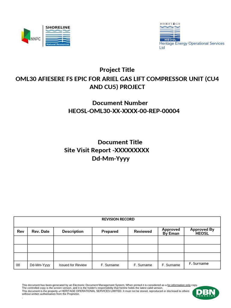 HEOSL-OML30-XX-XXXX-00-REP-00004 - Rev00-Site Visit Report Template-DBN ...