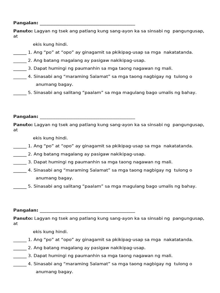 GMRC Worksheet | PDF