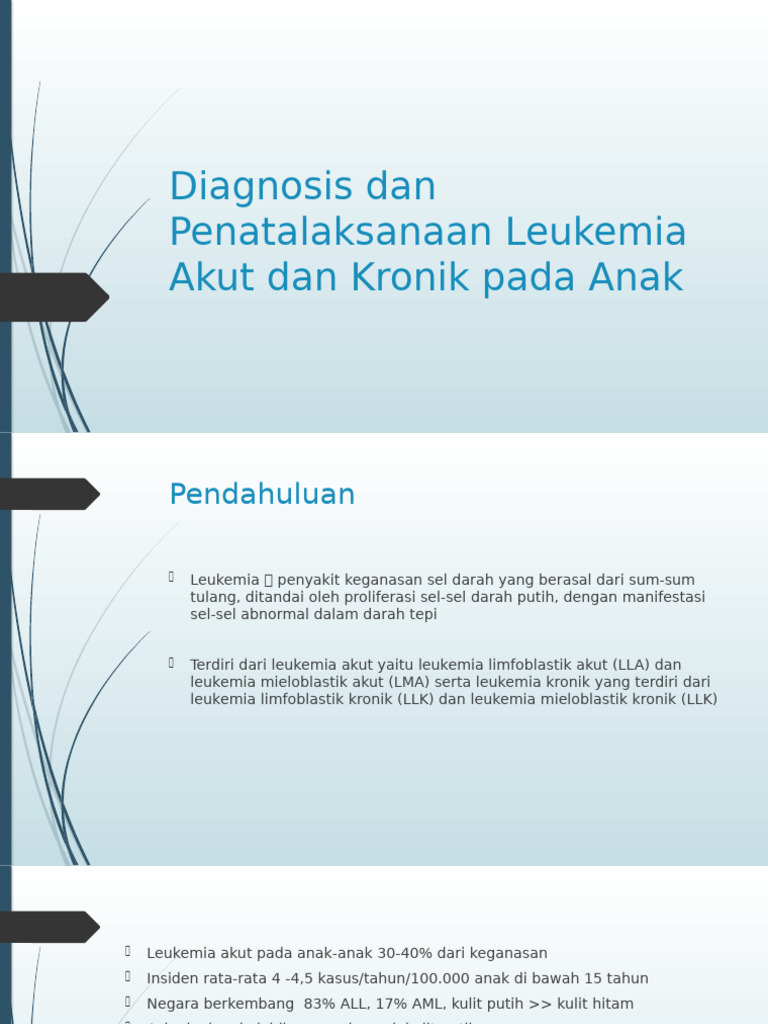 Diagnosis Dan Penatalaksanaan Leukemia Akut Dan Kronik Anak | PDF