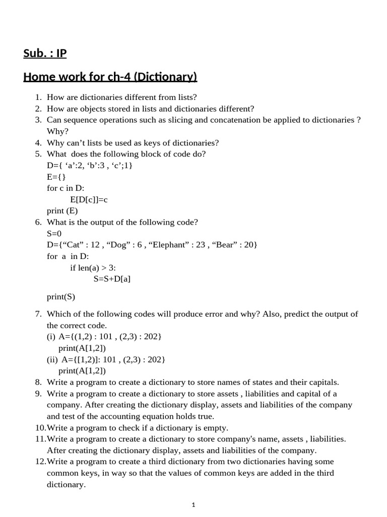 HW For Ch4 Dictionary | PDF | Art | Computers