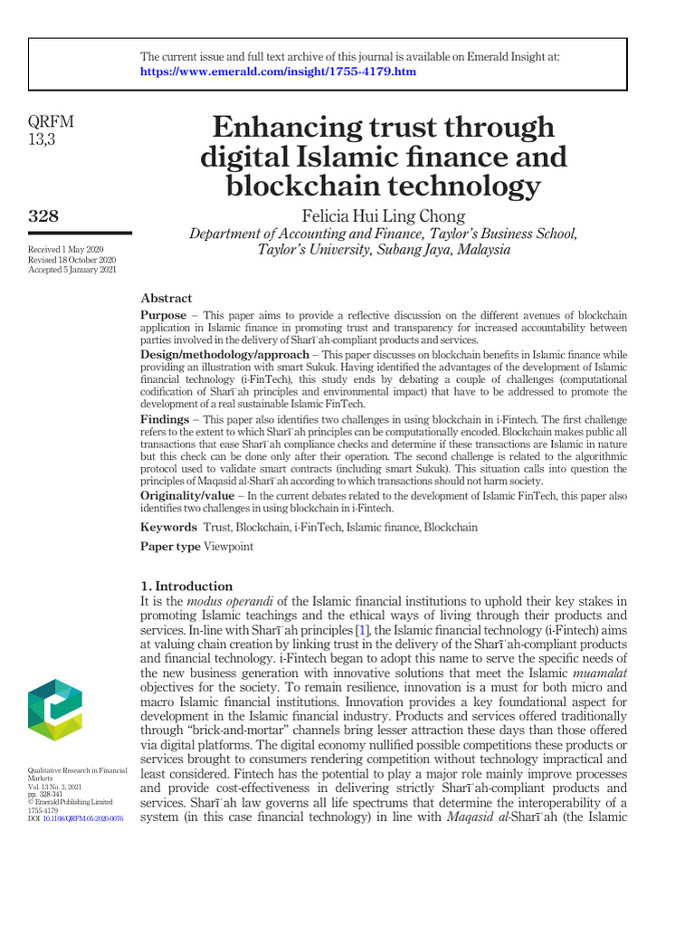10 1108 - QRFM 05 2020 0076 | PDF | Cryptocurrency | Islamic Banking ...