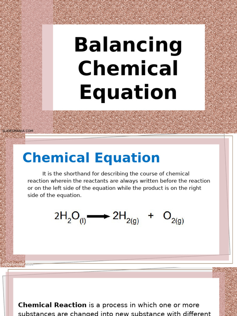 Balancing Chemical Equation | PDF | Acid | Chlorine