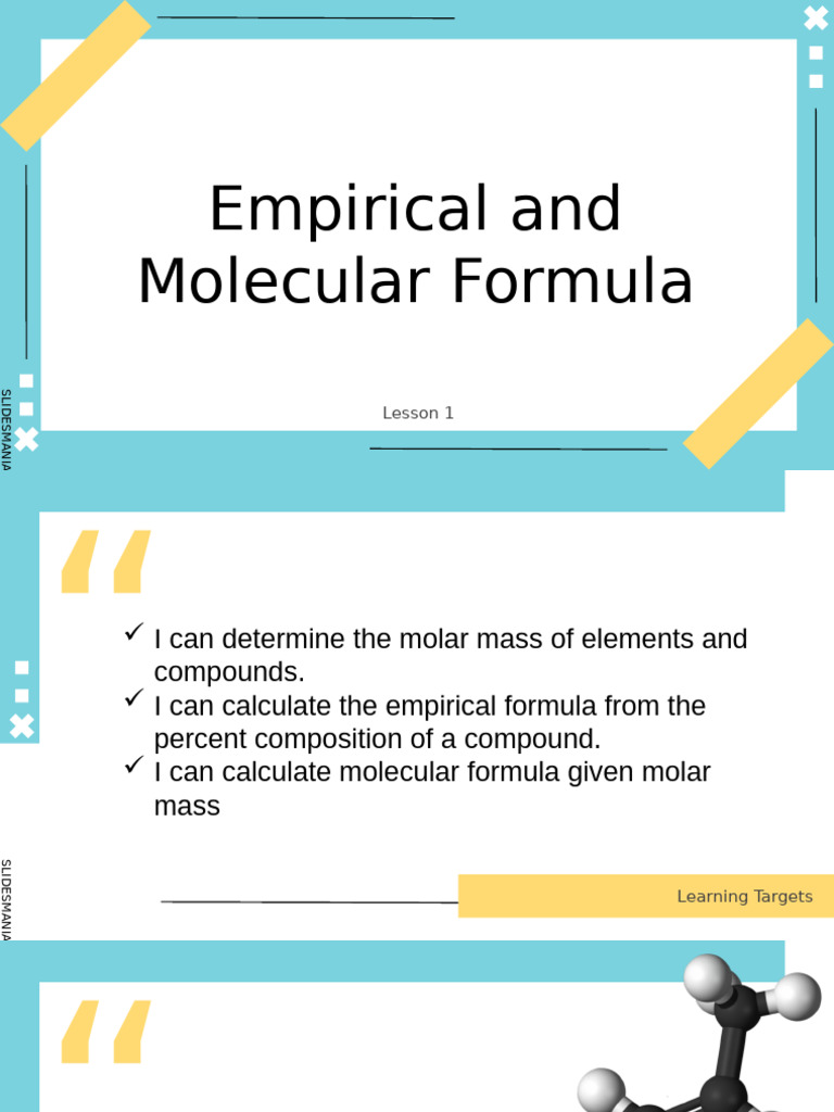 Empirical and Molecular Formula | PDF | Mole (Unit) | Chemical Compounds