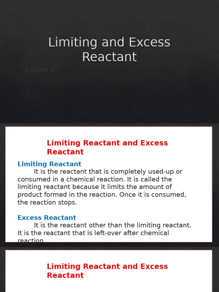 Limiting and Excess Reactant | PDF | Chemical Reactions | Magnesium