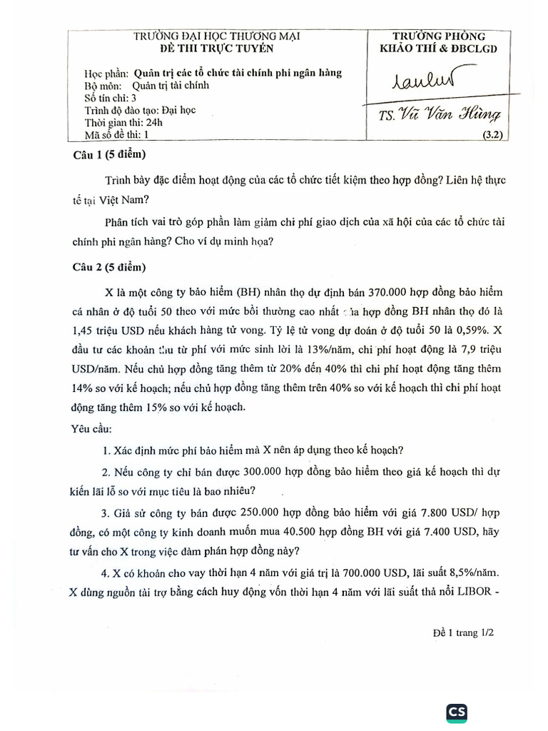 Đề 1 - LMS - 232 - FMGM2211 - 02 | PDF